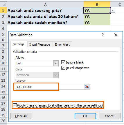 Belajar Microsoft Excel: Cara Menggunakan Data Validation di Excel