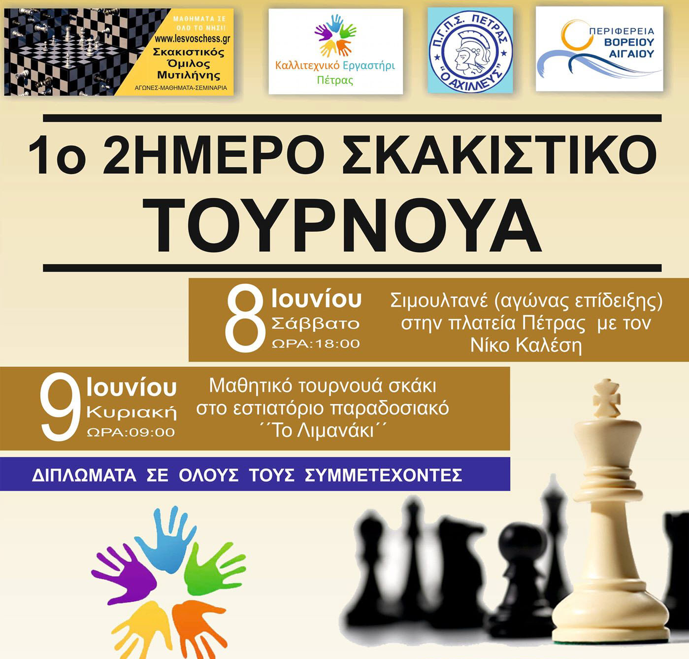 RafTop Chess News: 1ο διήμερο σκακιστικό τουρνουά στην Πέτρα Λέσβου