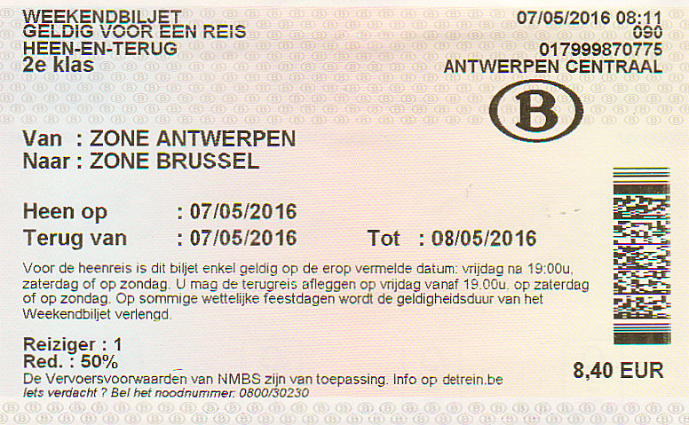 The traveler's drawer: SNCB/NMBS. Zone Antwerpen - Zone Brussel (2016)