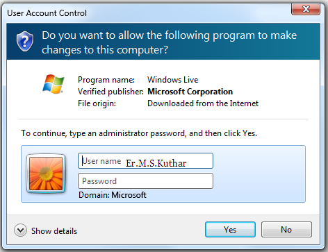 Managing user account in computer system.