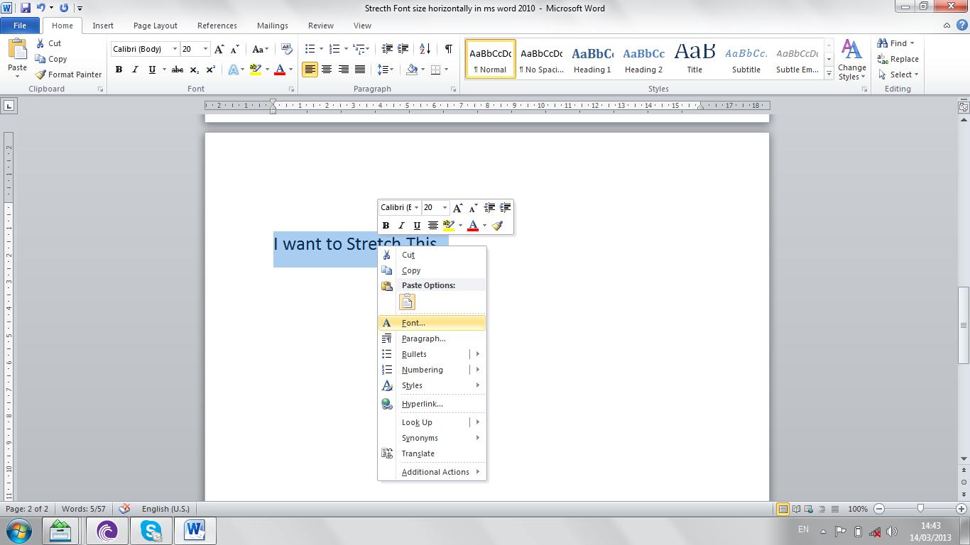 OAS Online Stretch Font Or Text Horizontally In MS Word OAS Online Stretch Font Or Text Horizontally In MS Word