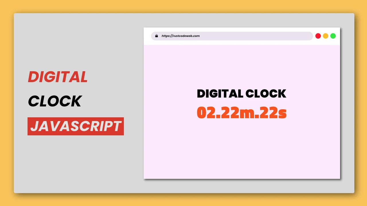 Digital Clock With Javascript | Rustcode | RUSTCODE