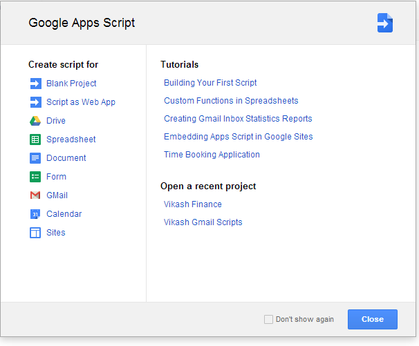 Singh Vikash blog: How to get started with Google App Scripts?