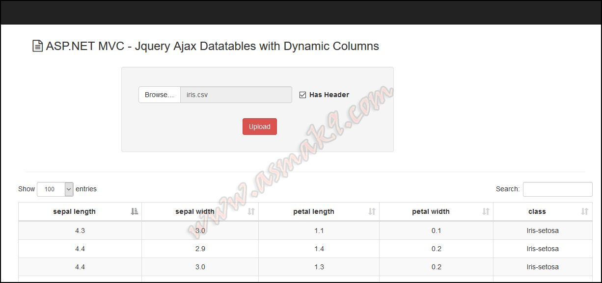 Aspnet Mvc Jquery Ajax Datatables With Dynamic Columns Asmas Blog