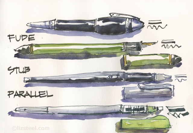 Fountain Pen Sketching Part 7: Pens with variable lines 2 - Liz Steel ...