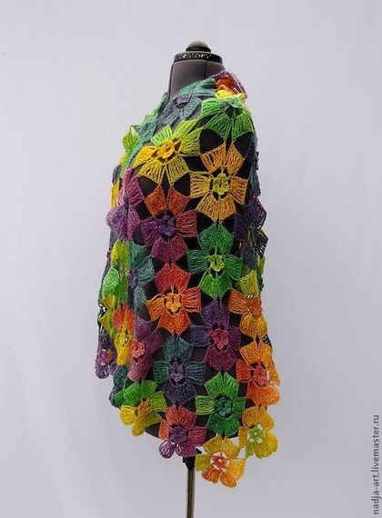Ergahandmade: Crochet Flowers Shawl + Diagram + Video Tutorial