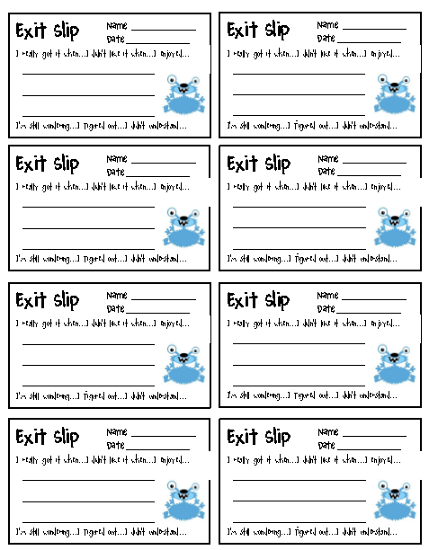 Formative Assessment Examples For Kindergarten Exit Slip Ticket Formative Assessment Examples For Kindergarten Exit Slip Ticket