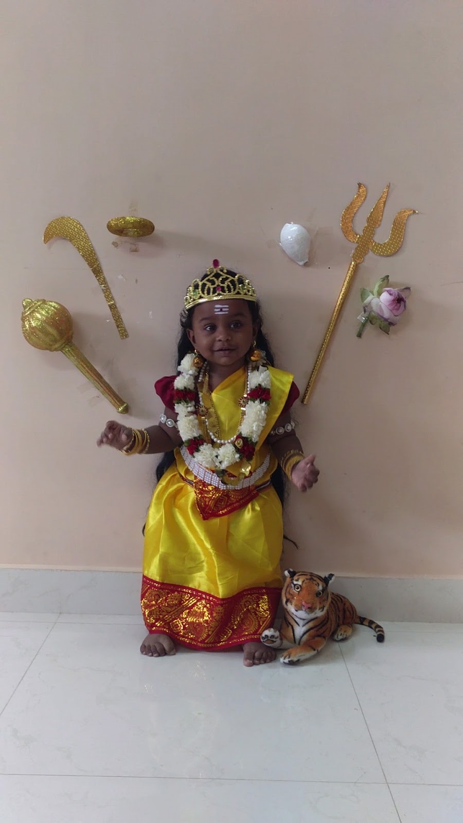 Sharva Fancy dress as Goddess Devi Durga Maa | Durga Puja 2019