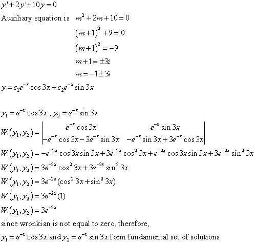 Differential Equations Solved Examples: Fundamental set of solutions ...