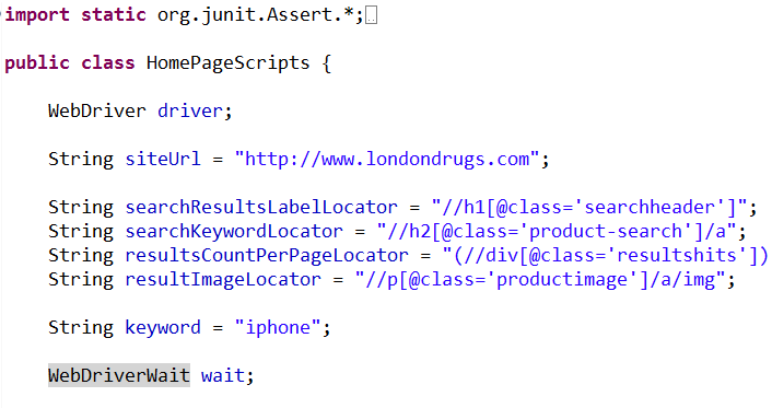 Test Automation tips - store all locators in one class