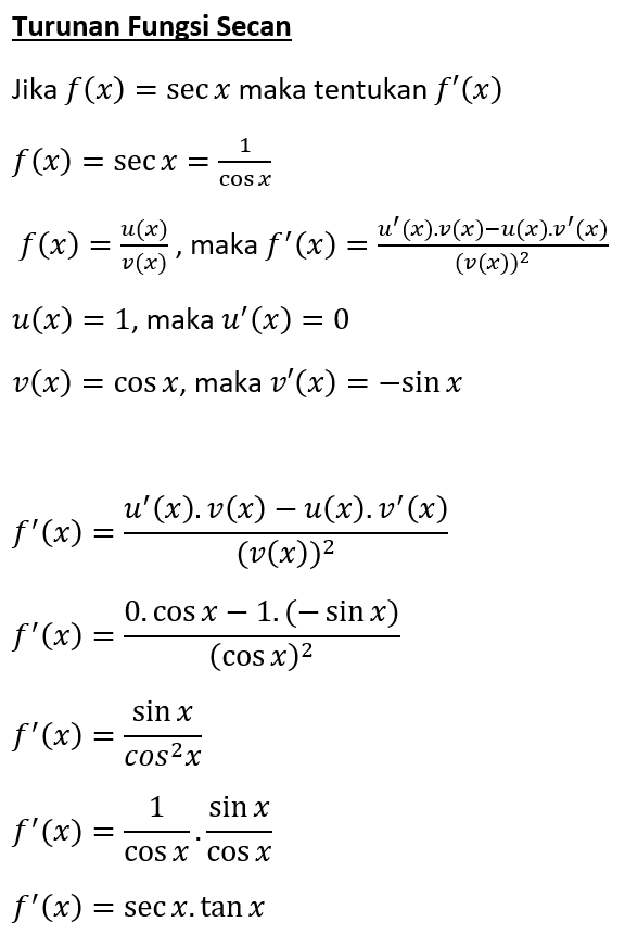 Materi Matematika Peminatan (Kelas 12) : Turunan Fungsi Trigonometri ...
