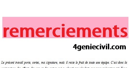 remerciement mémoire fin d'étude doc et pdf