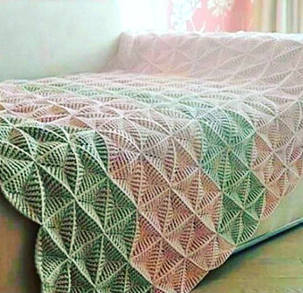Ergahandmade: Crochet 3D Triangle Motif and Blanket + Diagram + Video ...