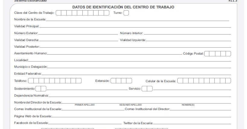 FORMATOS OFICIALES VACÍO PARA ESTADÍSTICA 911 TODOS LOS NIVELES