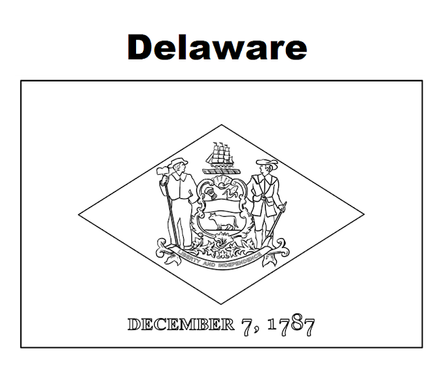 Geography Blog: Flag of Delaware coloring page