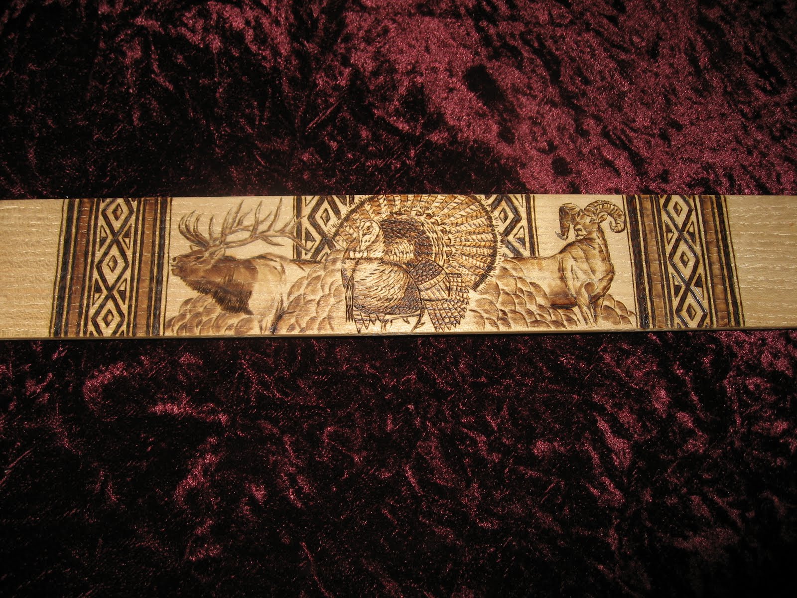 Shine Box Turkey Call: Turkey Box Call Lid Western Trio with Apache Art.