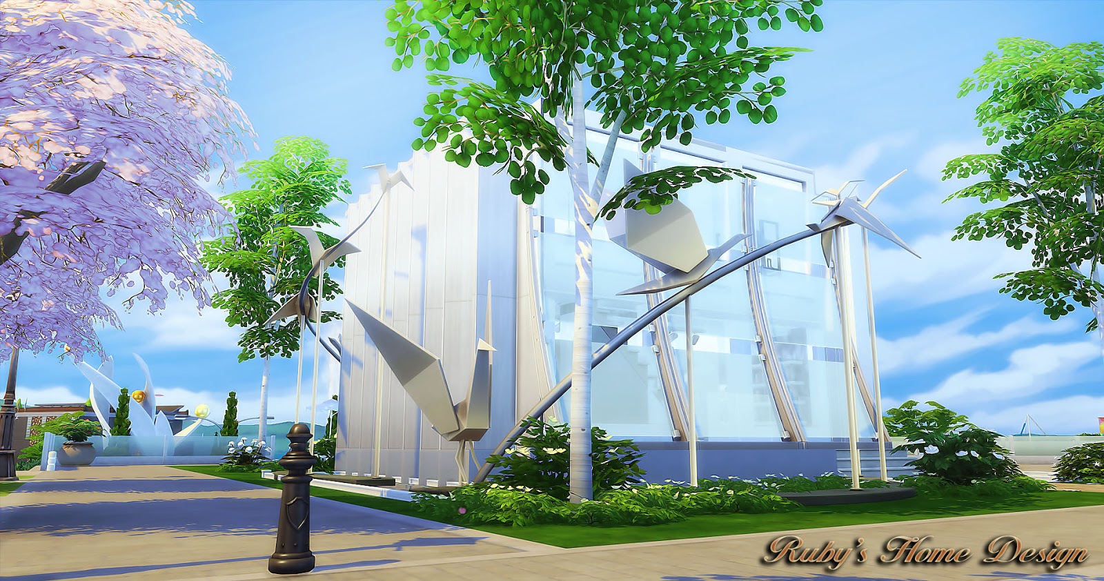 Sims 4 Modern Art Gallery 現代美術展示中心 (No CC) [Ruby Red Sims]