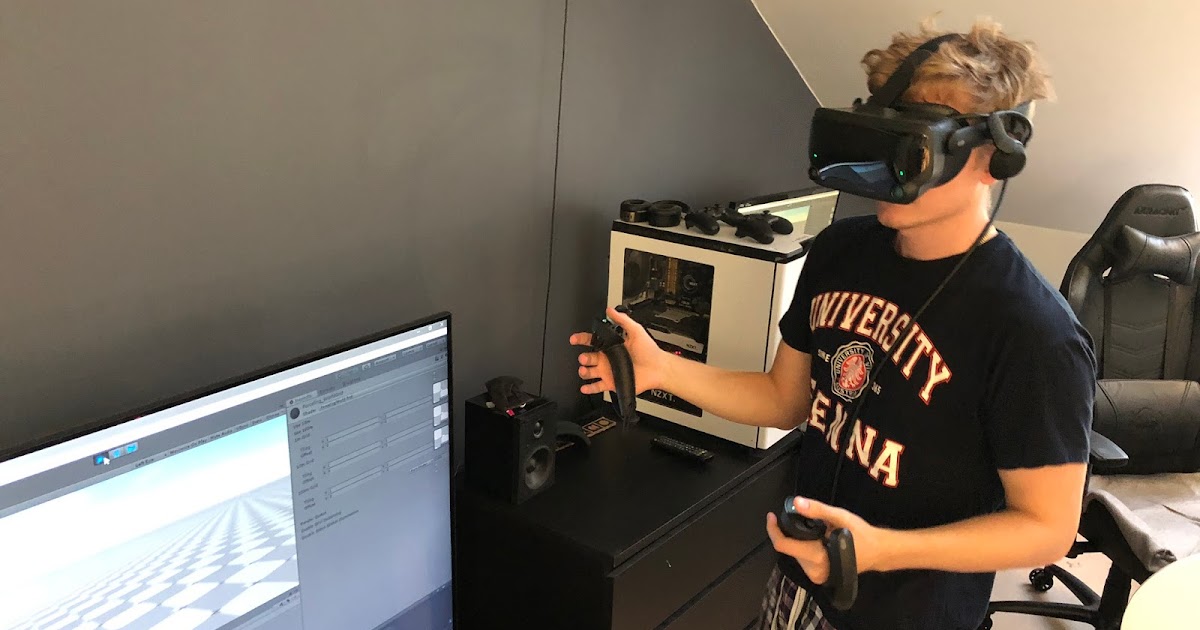 Working on the VR setup and Circle Menu before the "Hello World" demo.