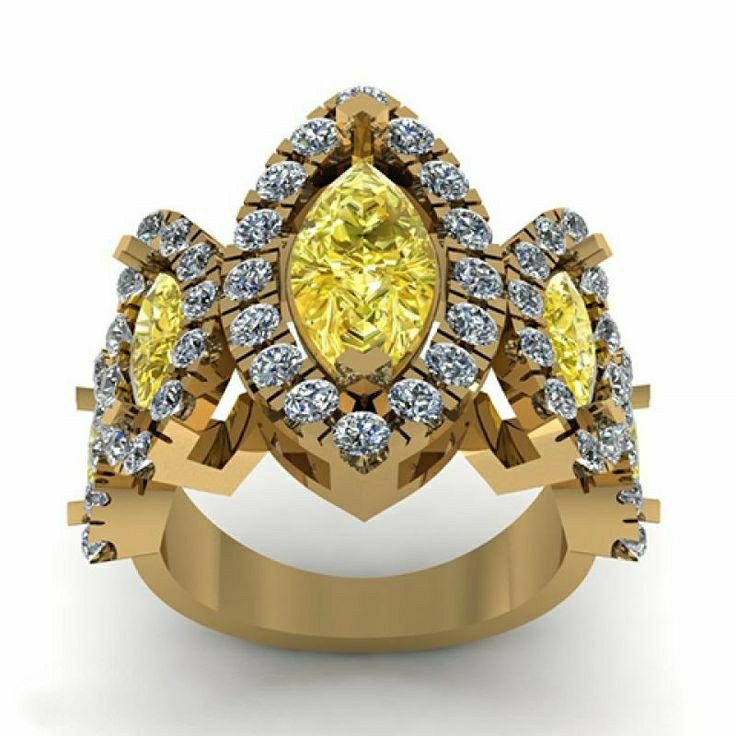 Golden stone statement rings