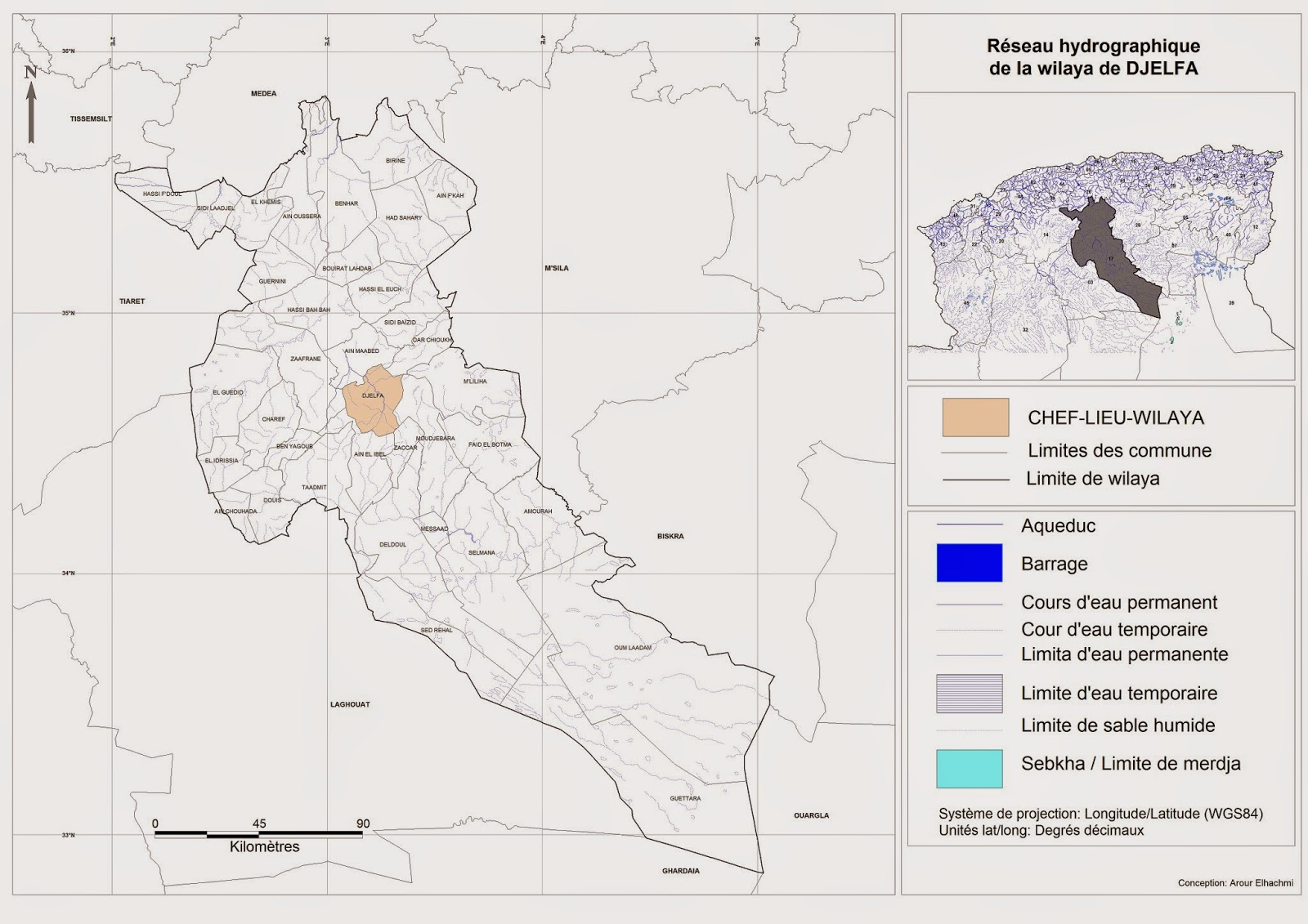 Découpage administratif de l'Algérie & Monographie: Carte du réseau ...