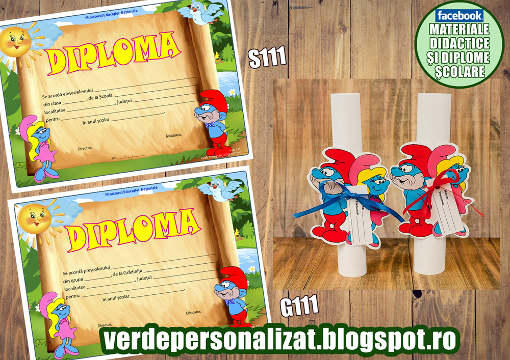 verde personalizat: Diplome cu mascota clasei
