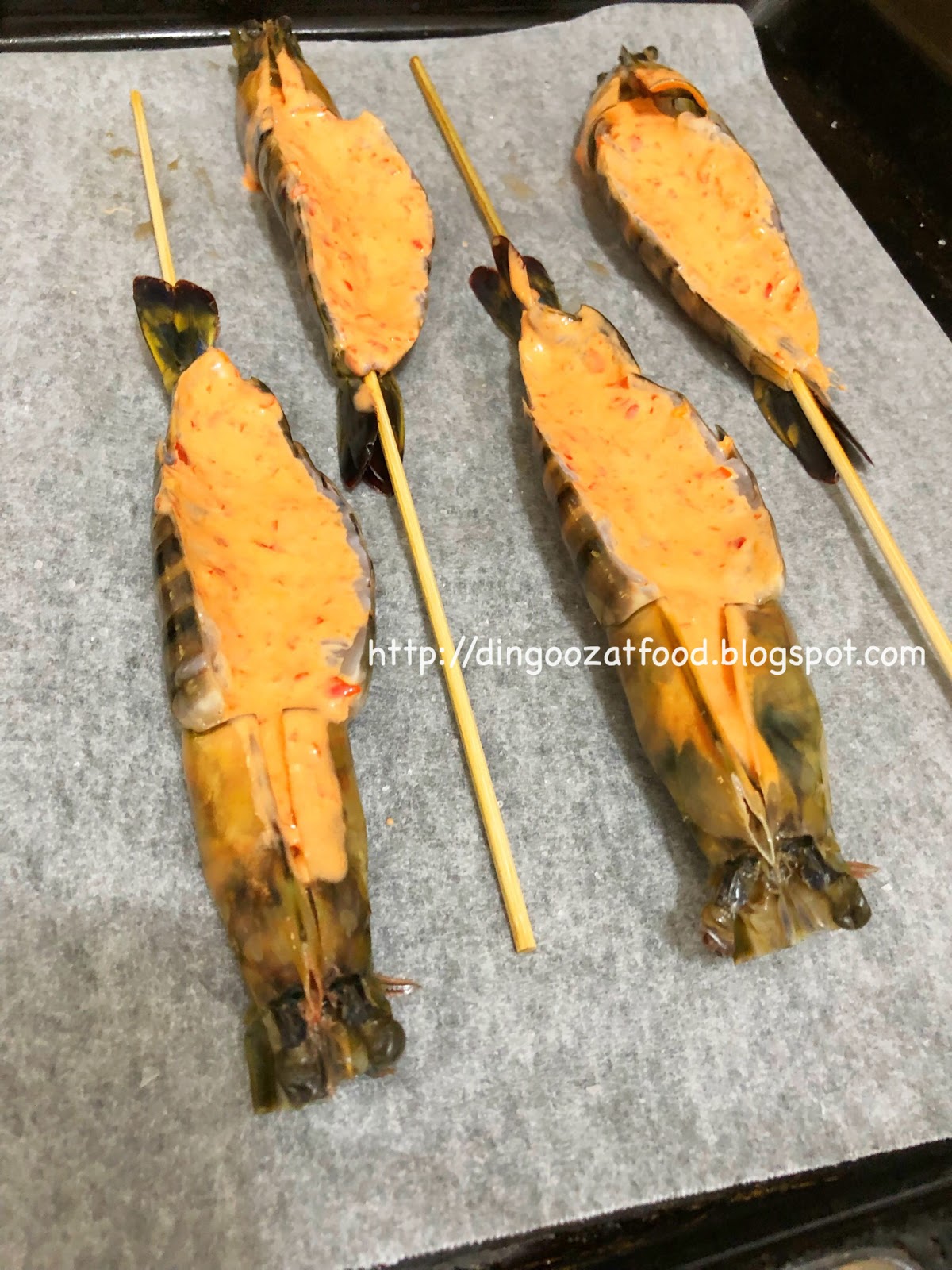 Miki's Food Archives : Sambal Mayo Grilled Tiger Prawn 三峇辣椒美乃滋烤虾