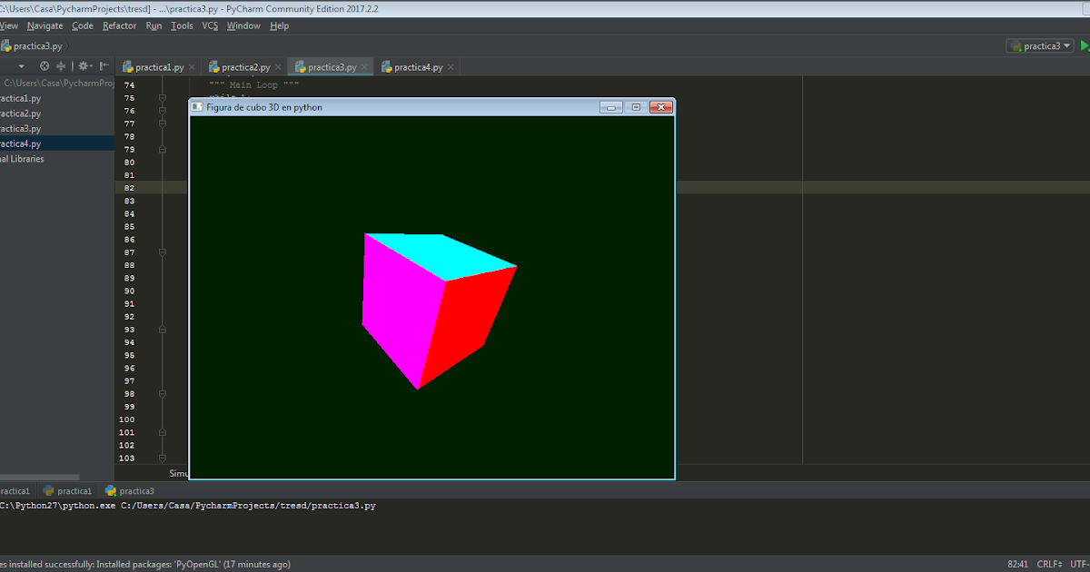 David Alejandro Mendoza Martínez: Practica python 3D - Cubo con colores
