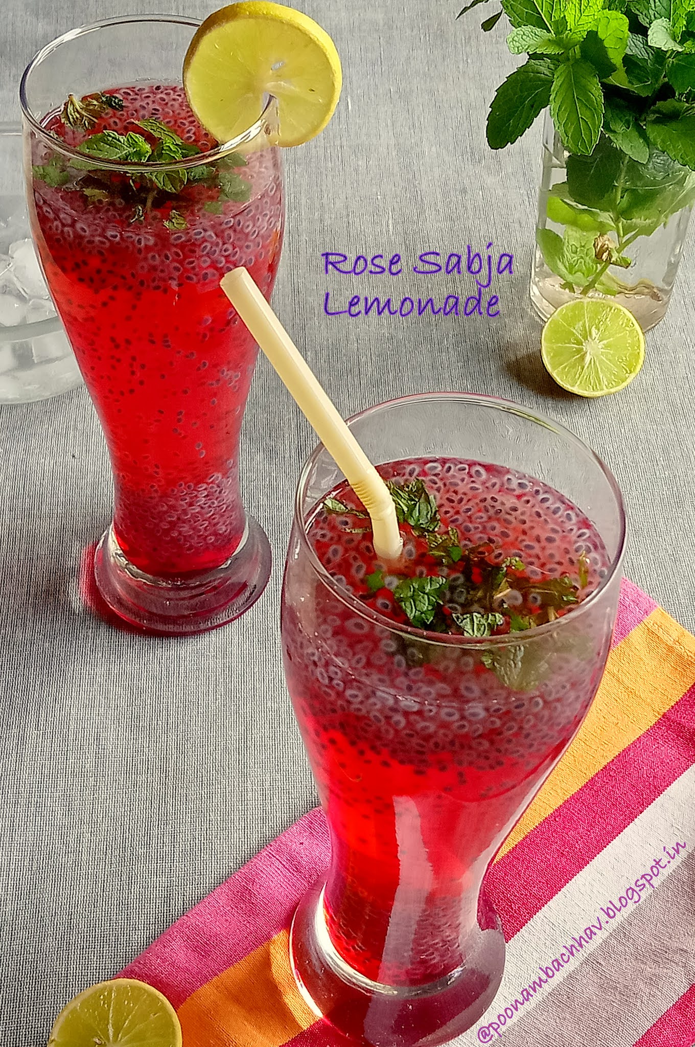 Annapurna: Rose Sabja Lemonade Recipe