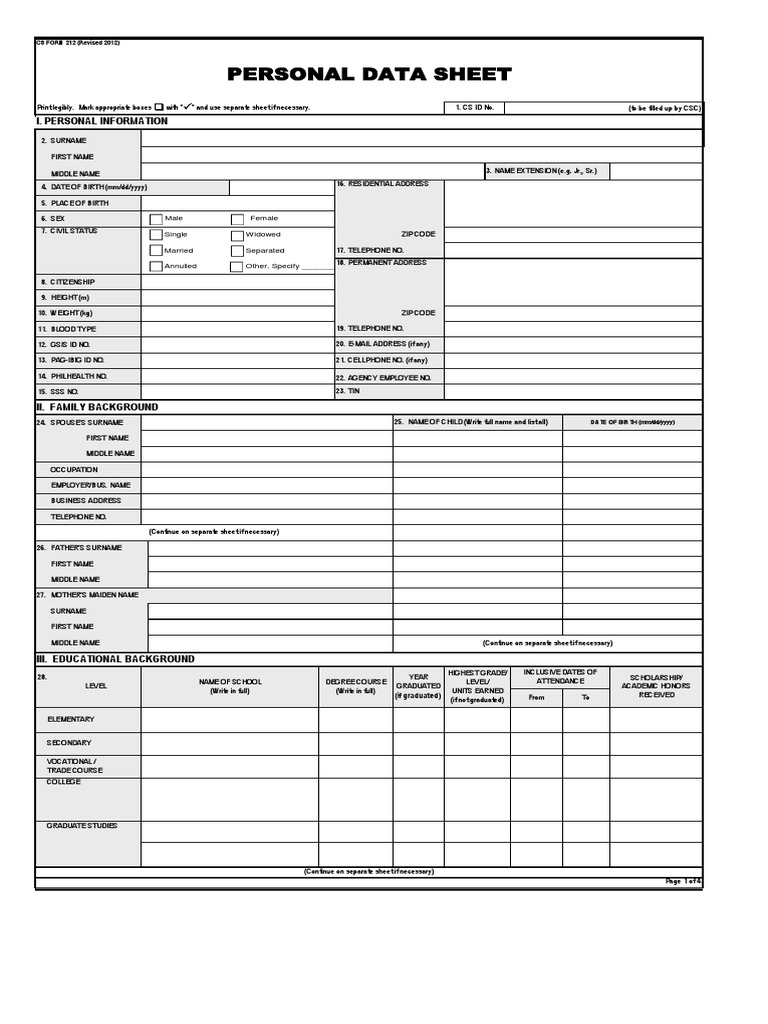 csc form 212 revised 2005 - philippin news collections