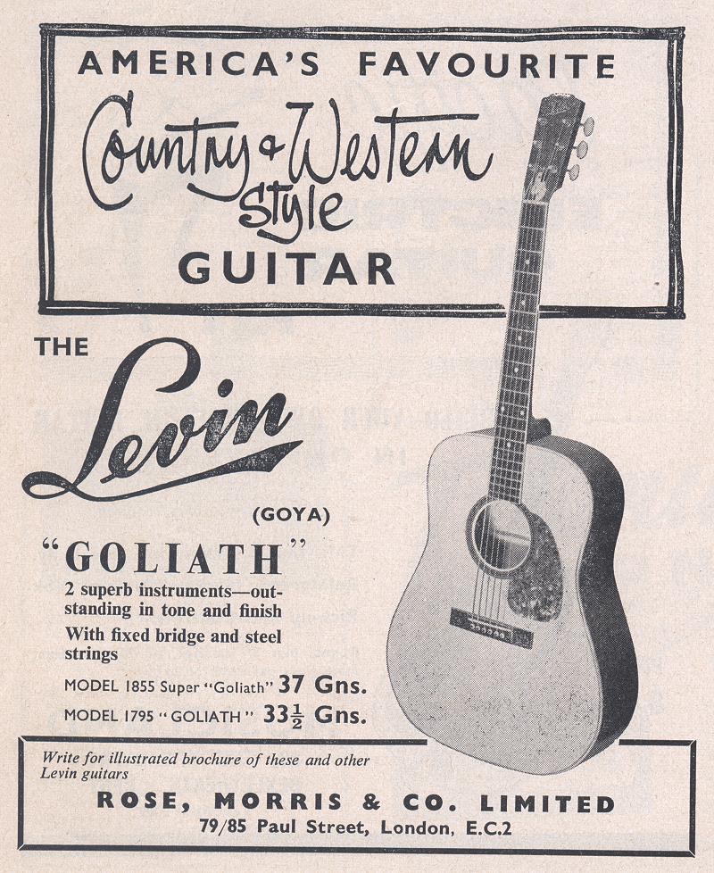 Gary Deacon - Solo Guitarist: Vintage 1960 Advertisement for the Levin ...