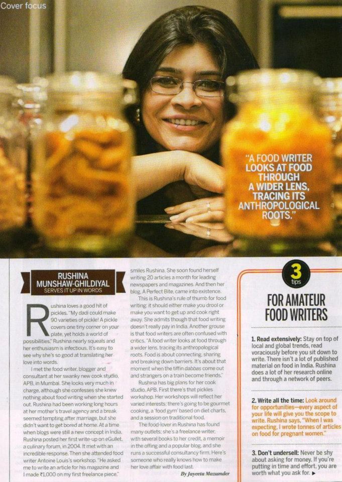 Rushina Munshaw Ghildiyal: On Foodwriting - an article. (First ...