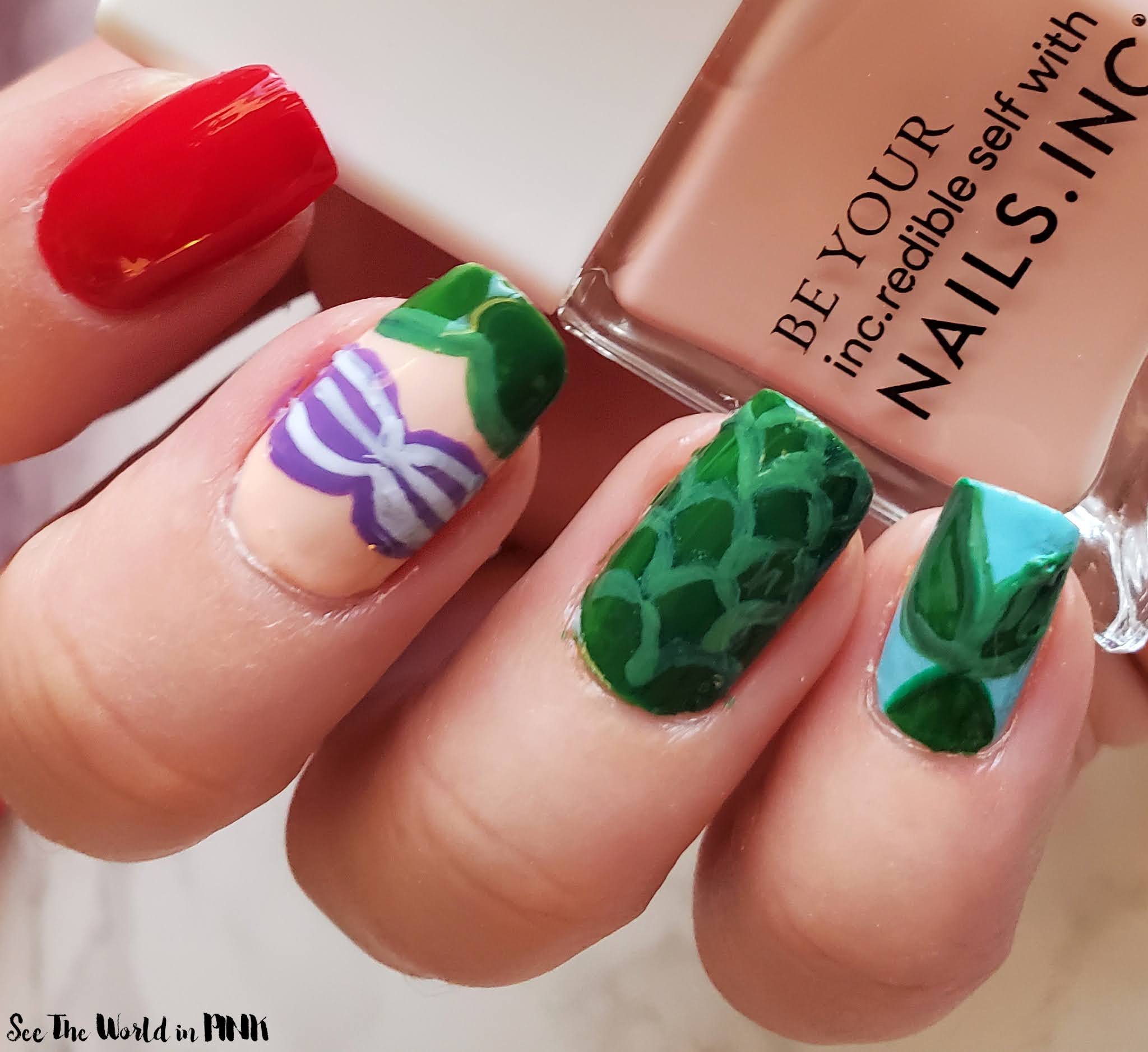Manicure Monday - The Little Mermaid Ariel Nail Art | See the World in PINK