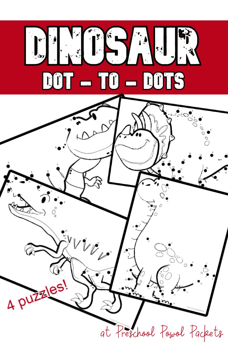 Dinosaur Dot-to-Dot - Free Preschool Activity | Preschool Powol Packets