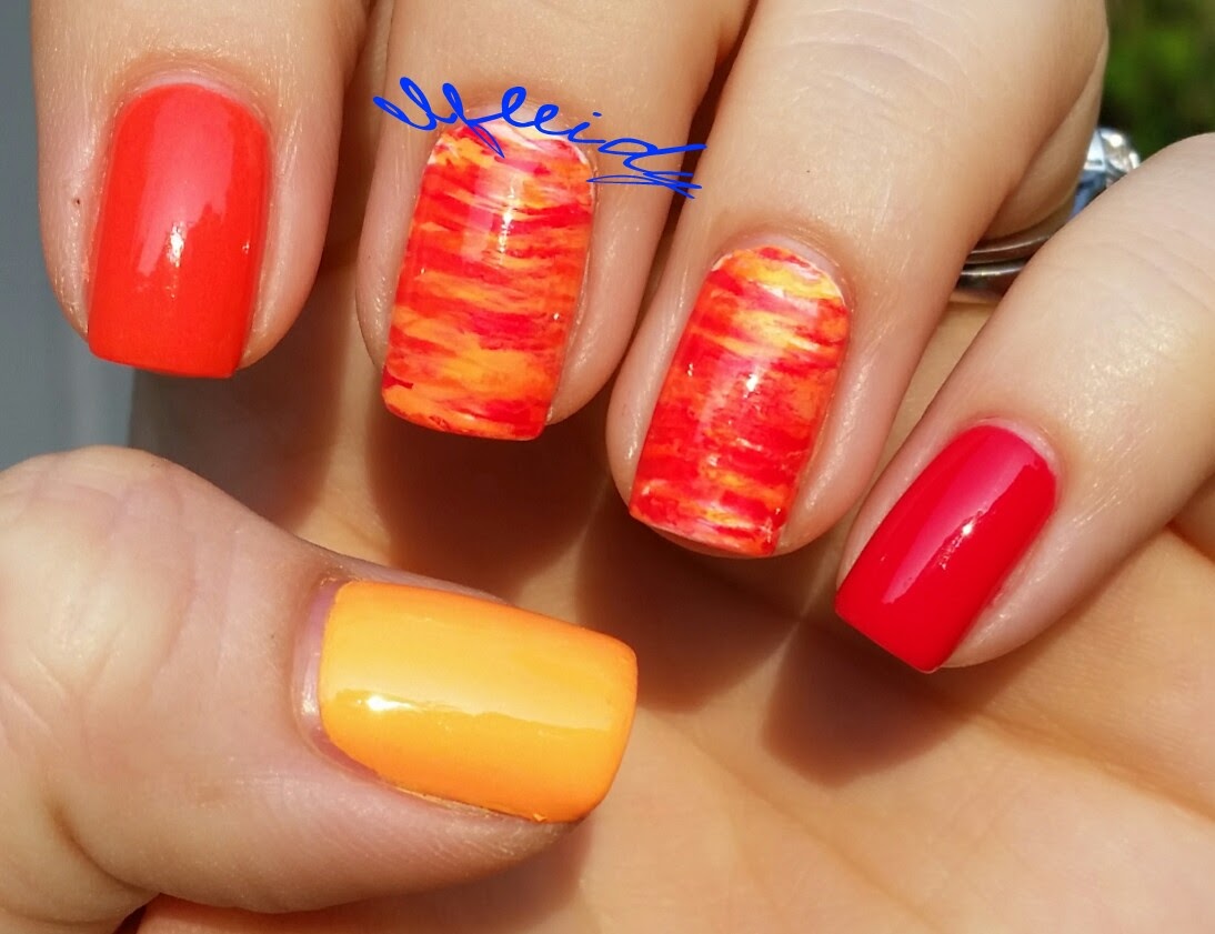 Elfleidy's Stuff: 40 Great Nail Art Ideas- 3 shades of red/orange