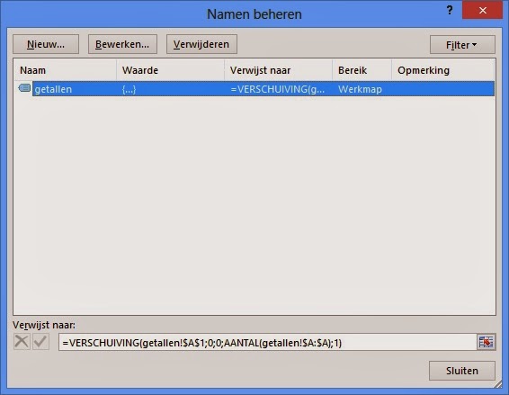Tips voor Excel: Functie Verschuiving - Dynamisch bereik