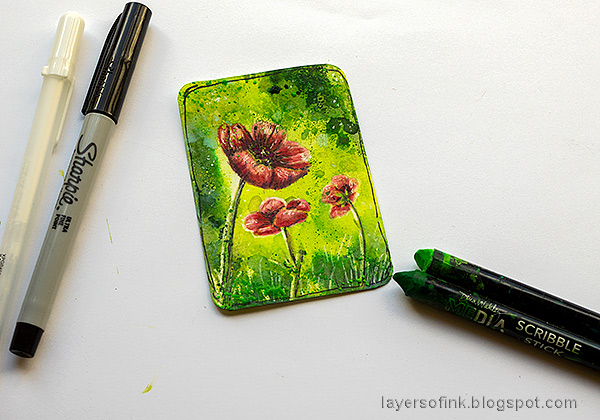 Layers of ink: Poppy Artist Trading Card