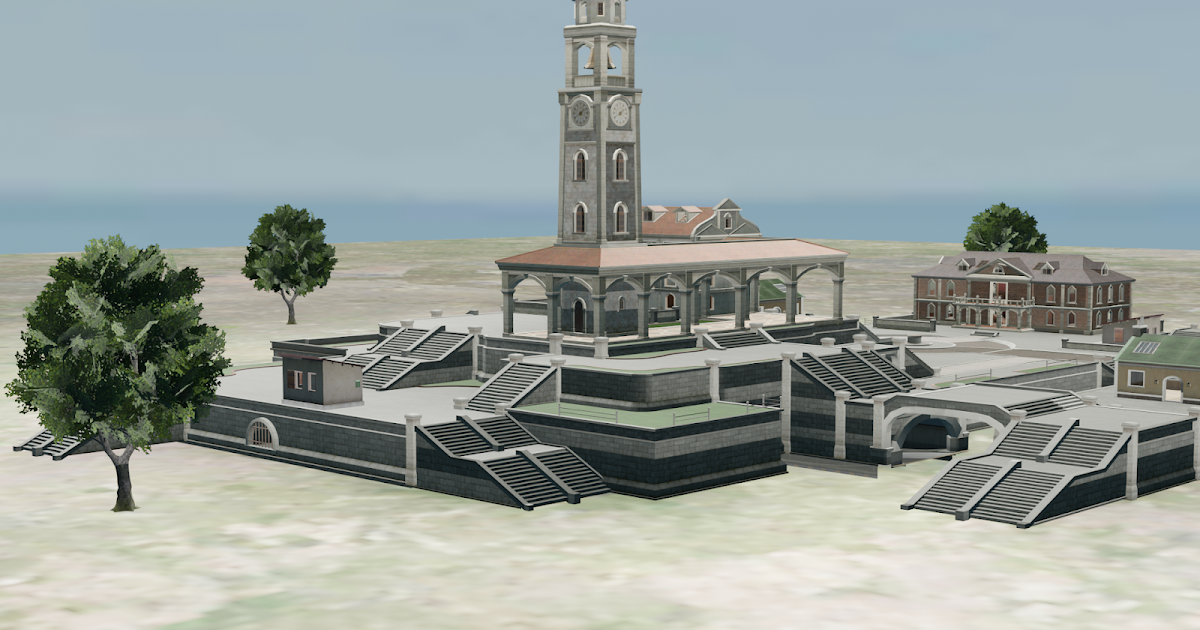 Free Fire Max Clock Tower 3D Model Blender, Prisma3D And Obj