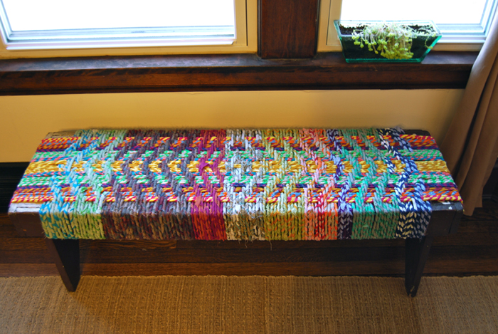 Cardboard Sea: Woven bench tutorial.