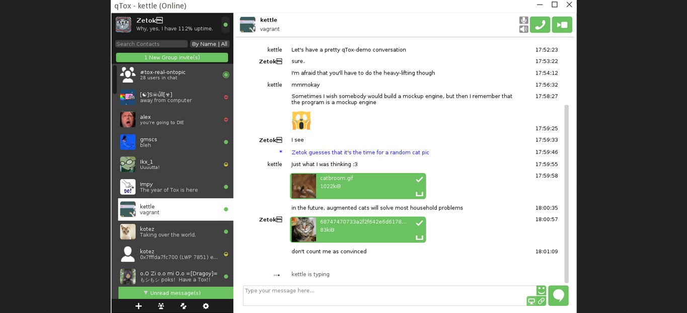Removing user icon from qtox chat - volfi