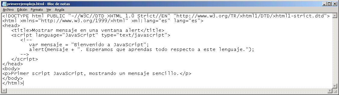 Lenguajes de script: Creación de los primeros scripts con JavaScript