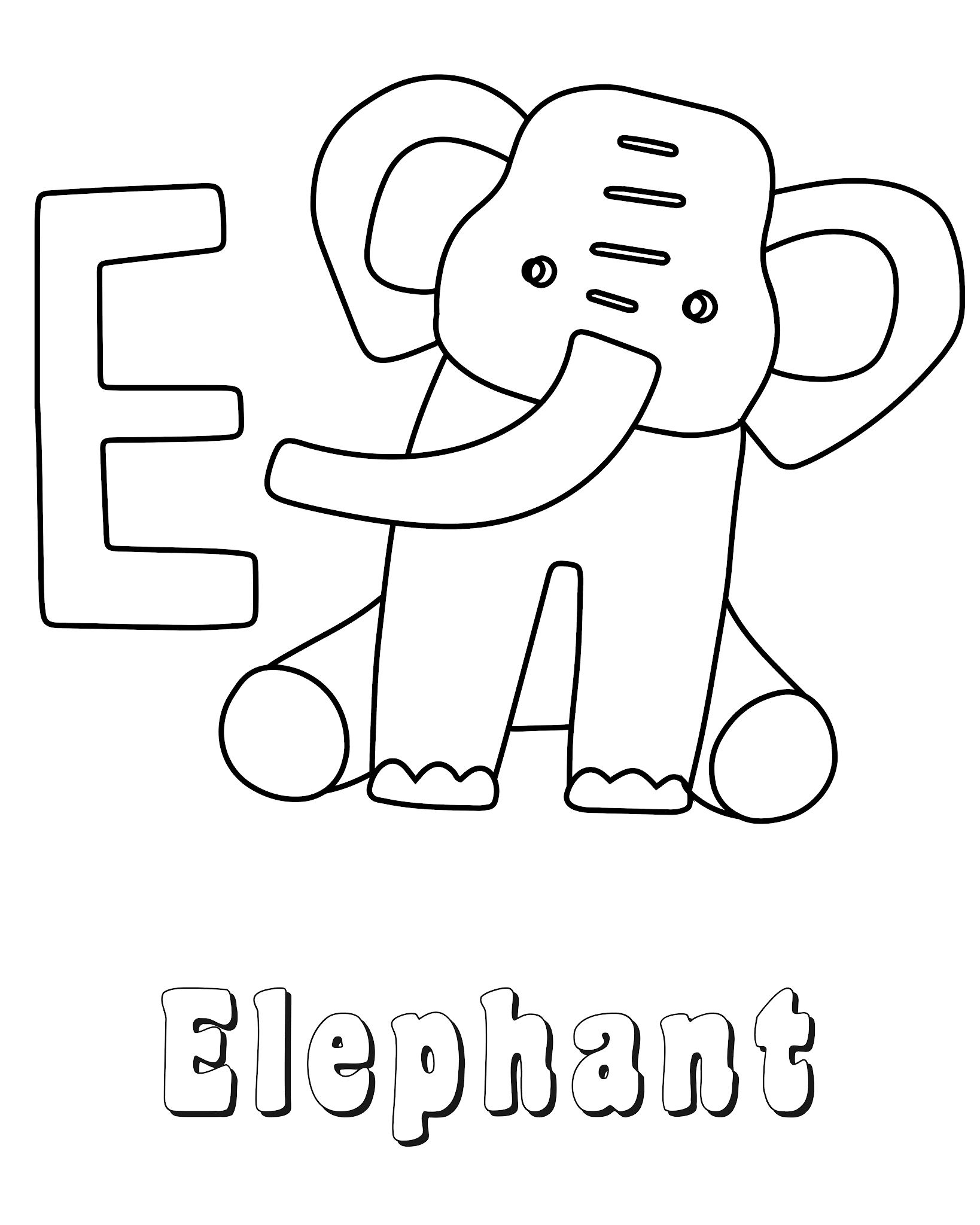 ABC and Animals Coloring Pages-PNG