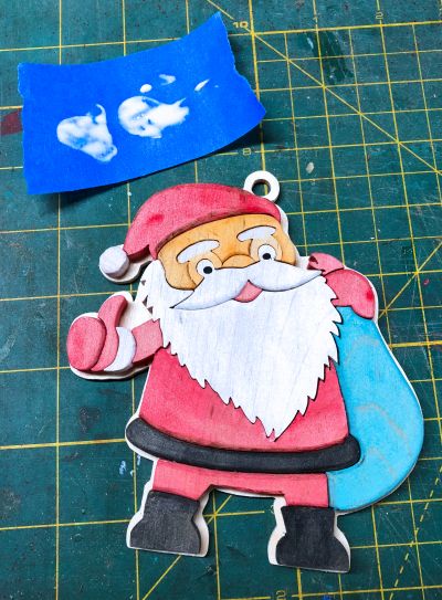 Scrollsaw Workshop: Segmented Santa Christmas Ornament Scroll Saw Pattern.