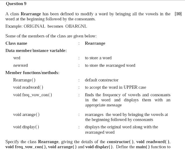 ﻿ISC COMPUTER SCIENCE THEORY PAPER JAVA PROGRAMS - 2019 Question 9