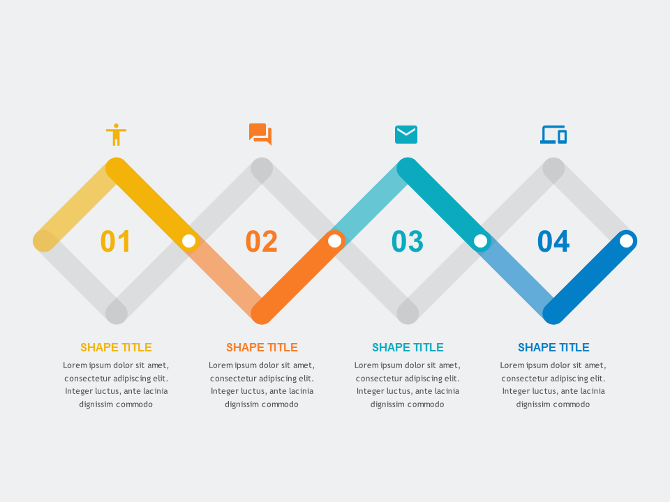 Zigzag Square Chain PowerPoint Templates - PowerPoint Free