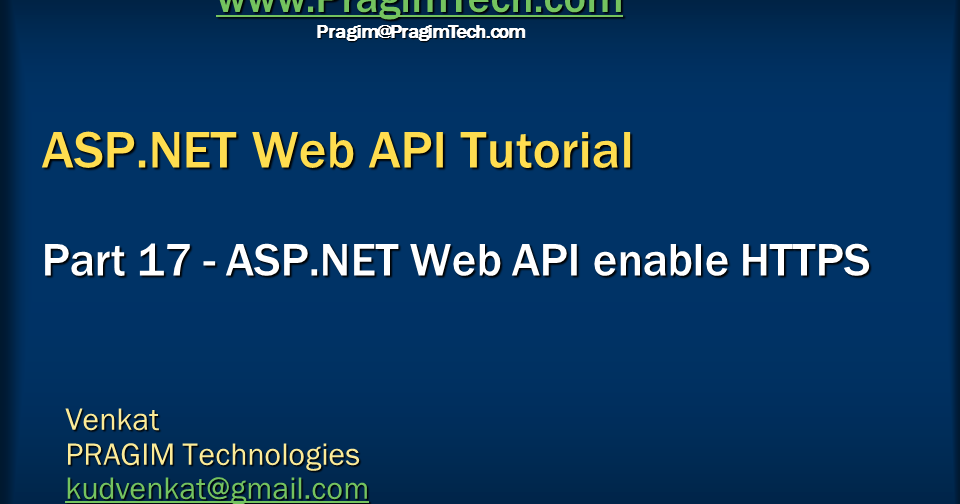 Sql Server Net And C Video Tutorial Aspnet Web Api Enable