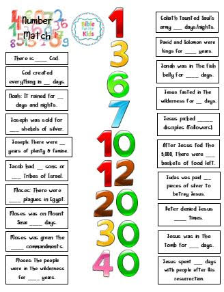 Number Match It | Bible Fun For Kids