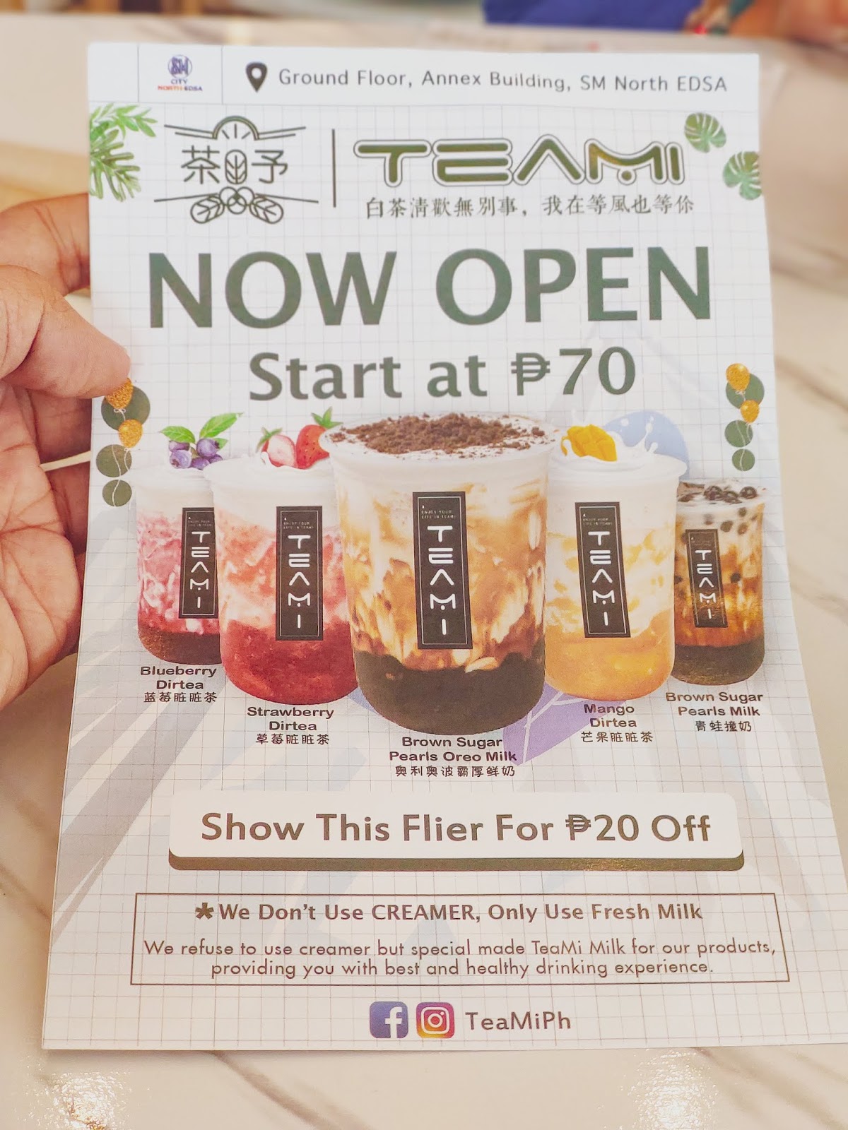 TeaMi Milk Tea Opens New Store in SM City North EDSA - The Pinoy Traveler