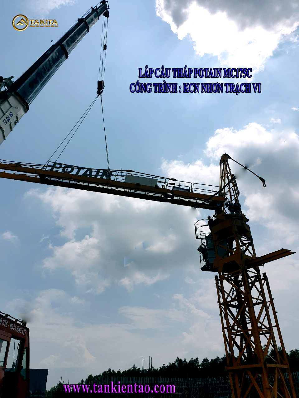 MUA BÁN, CHO THUÊ LẮP DỰNG CẨU THÁP, VẬN THĂNG, CẦN CPB: LẮP CẨU THÁP POTAIN MC175C