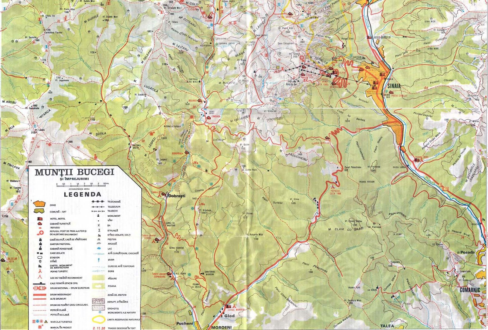 Romania Live: Muntii Bucegi Fagaras Parang Harta turistica Carpatii ...
