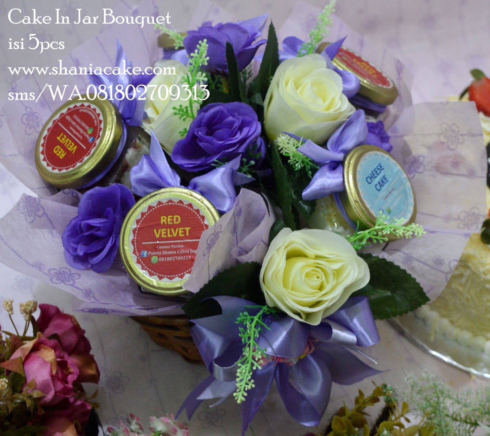 [Cake Jogja] Classic Cheese Cake & Cake In Jar Bouquet | Home Made Cake ...